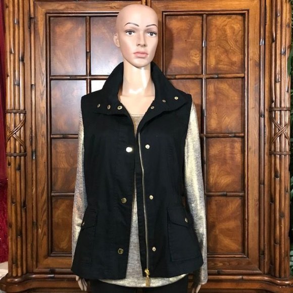 IMAN | Jackets & Coats | Iman Cotton Global Chic Utility Snap Zip Front ...